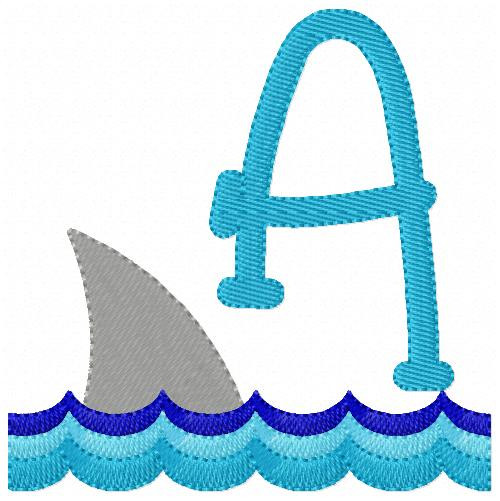 Shark Fin Monogram Embroidery Font Set - Joyful Stitches