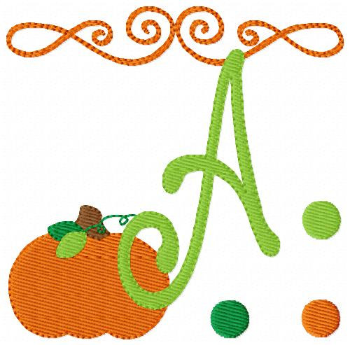 Pumpkin Season Fall Monogram Set - Joyful Stitches