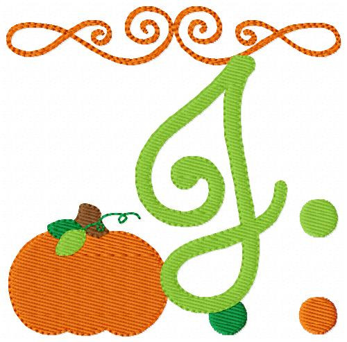 Pumpkin Season Fall Monogram Set - Joyful Stitches