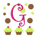 Bake Shop Cupcake Monogram Set - Joyful Stitches