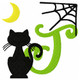 Black Cat Fall Halloween Monogram Embroidery Font Design Set - Joyful ...