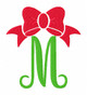 Bow Monogram Embroidery Design Font Set - Joyful Stitches