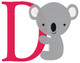 Koala 5x7 Monogram Set - Joyful Stitches