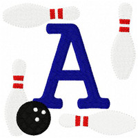 Let's Go Bowling Monogram Set - Joyful Stitches