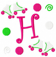 Roller Skates Monogram Set - Joyful Stitches
