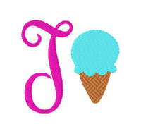 Ice Cream Cone Monogram Set - Joyful Stitches
