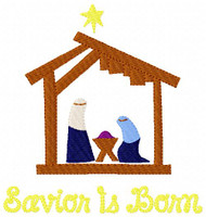 Savior Is Born Nativity Christmas Design - Joyful Stitches