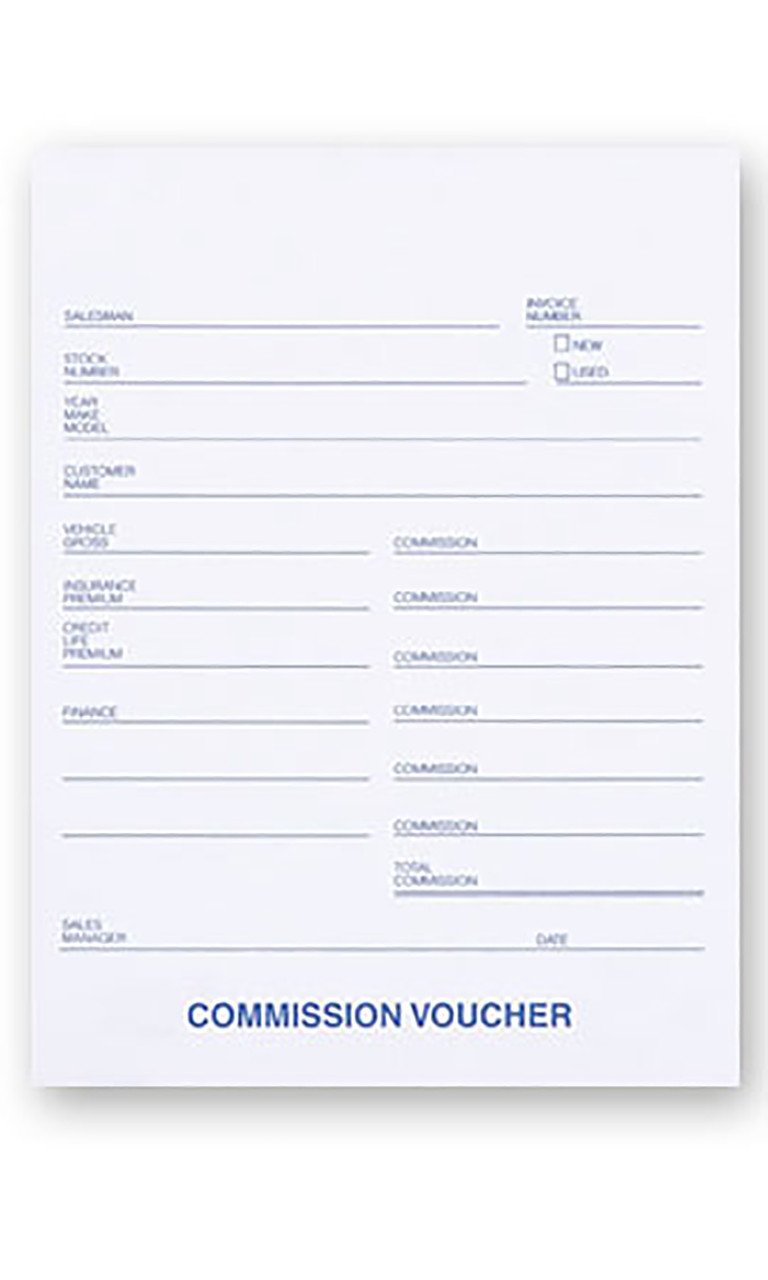3-Part Carbonless Commission Vouchers