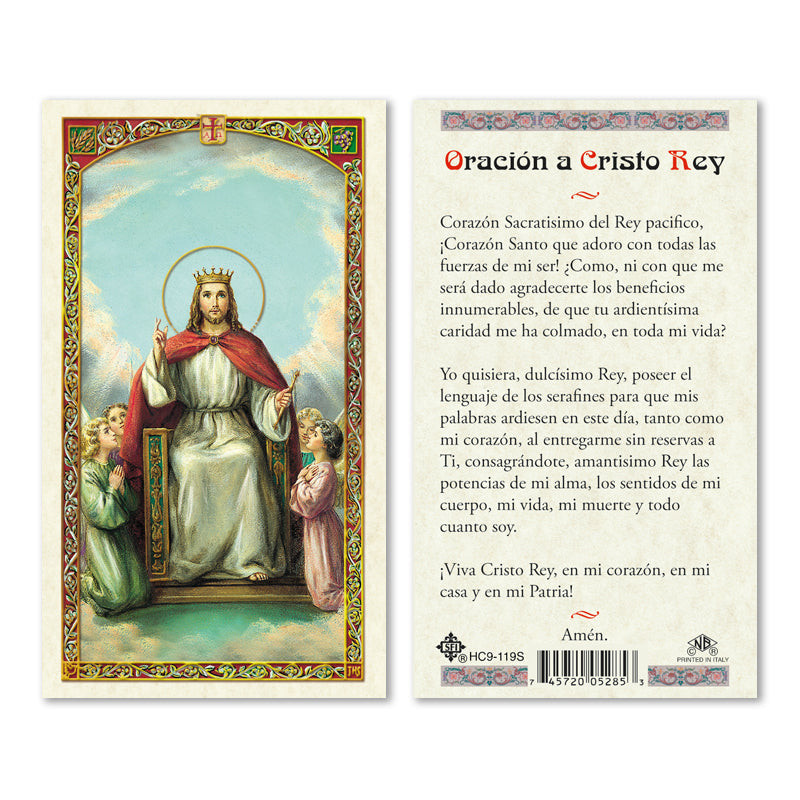 Cristo Nuestro Rey Spanish Laminated Prayer Cards (Pack of 25 ...