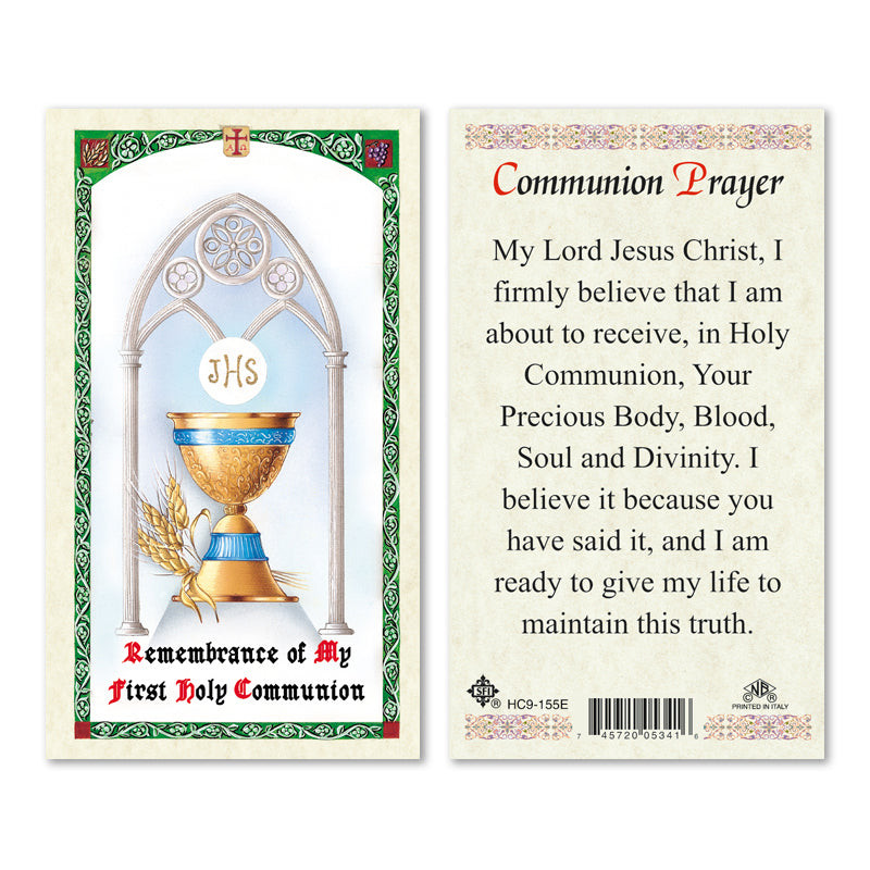 First Communion Prayer Neutral Laminated Prayer Cards (Pack of 25 ...
