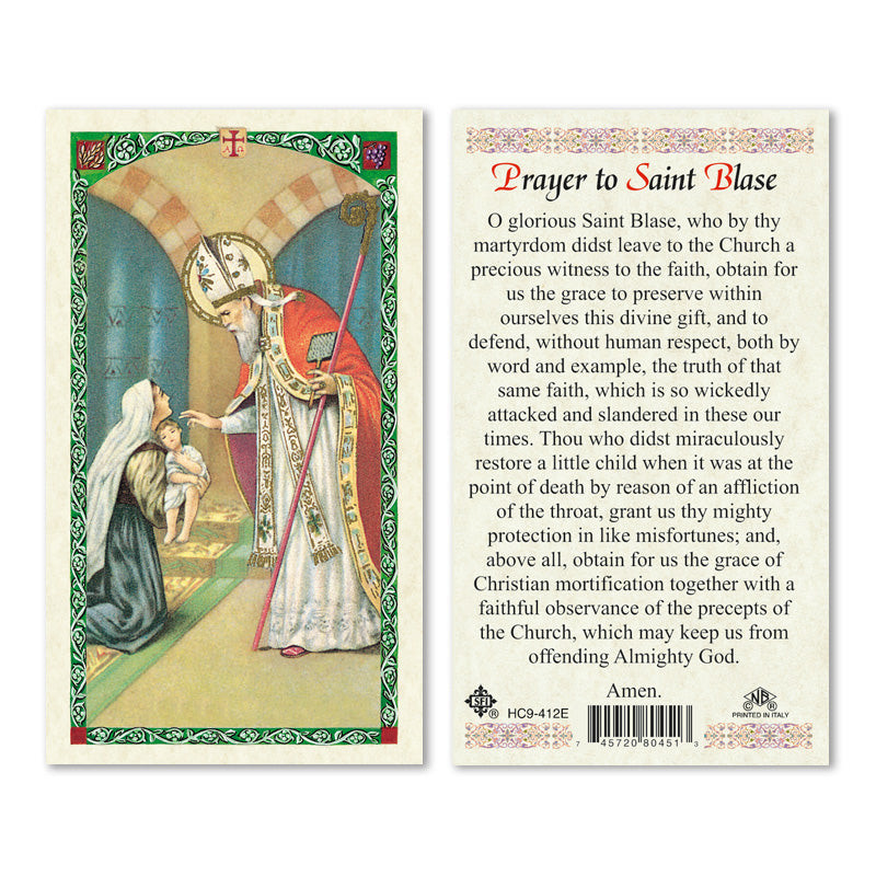 Prayer To St. Blase Laminated Prayer Cards (Pack of 25) - Catholic ...
