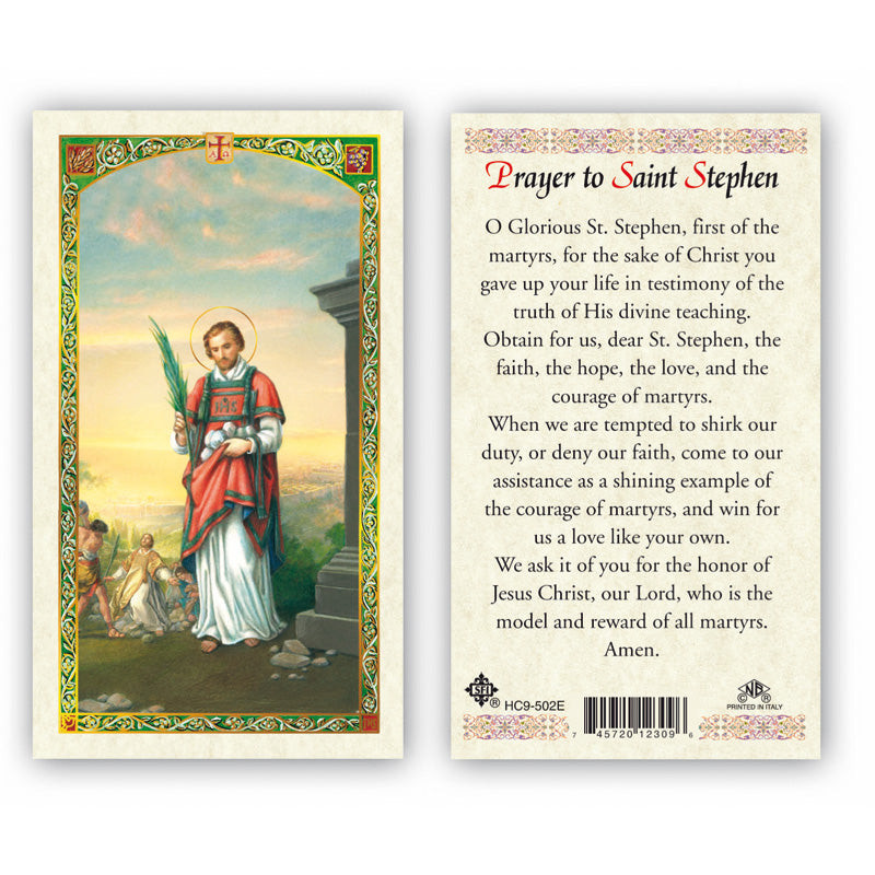 St. Stephen - Prayer Laminated Prayer Cards (Pack of 25) - Catholic ...