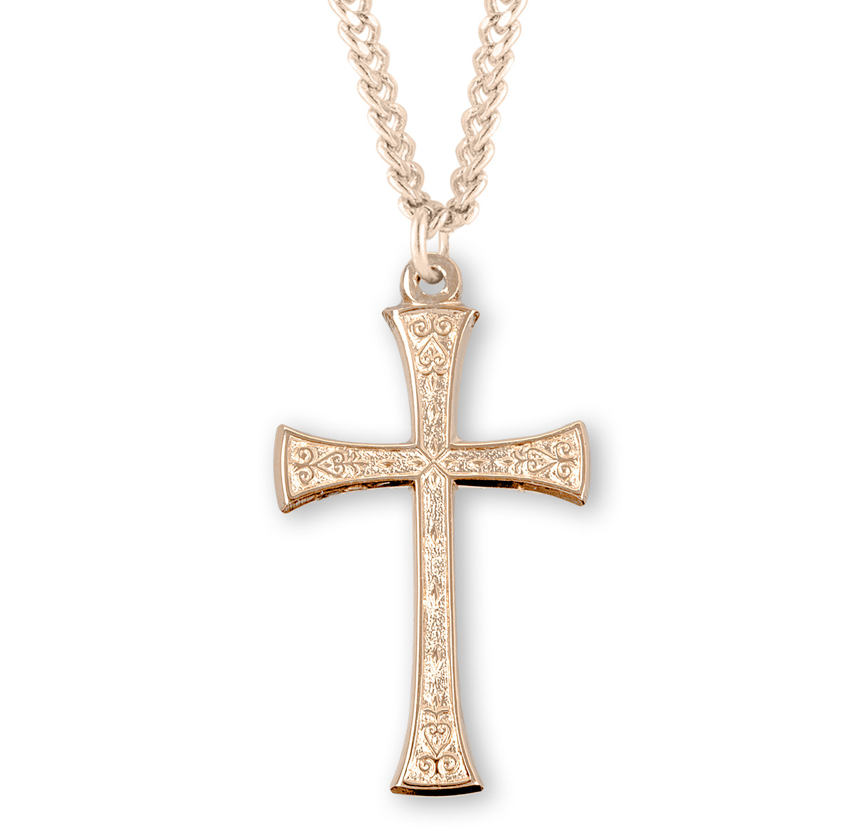 Gold Over Sterling Silver Detailed Cross - Catholic Online Shopping ...