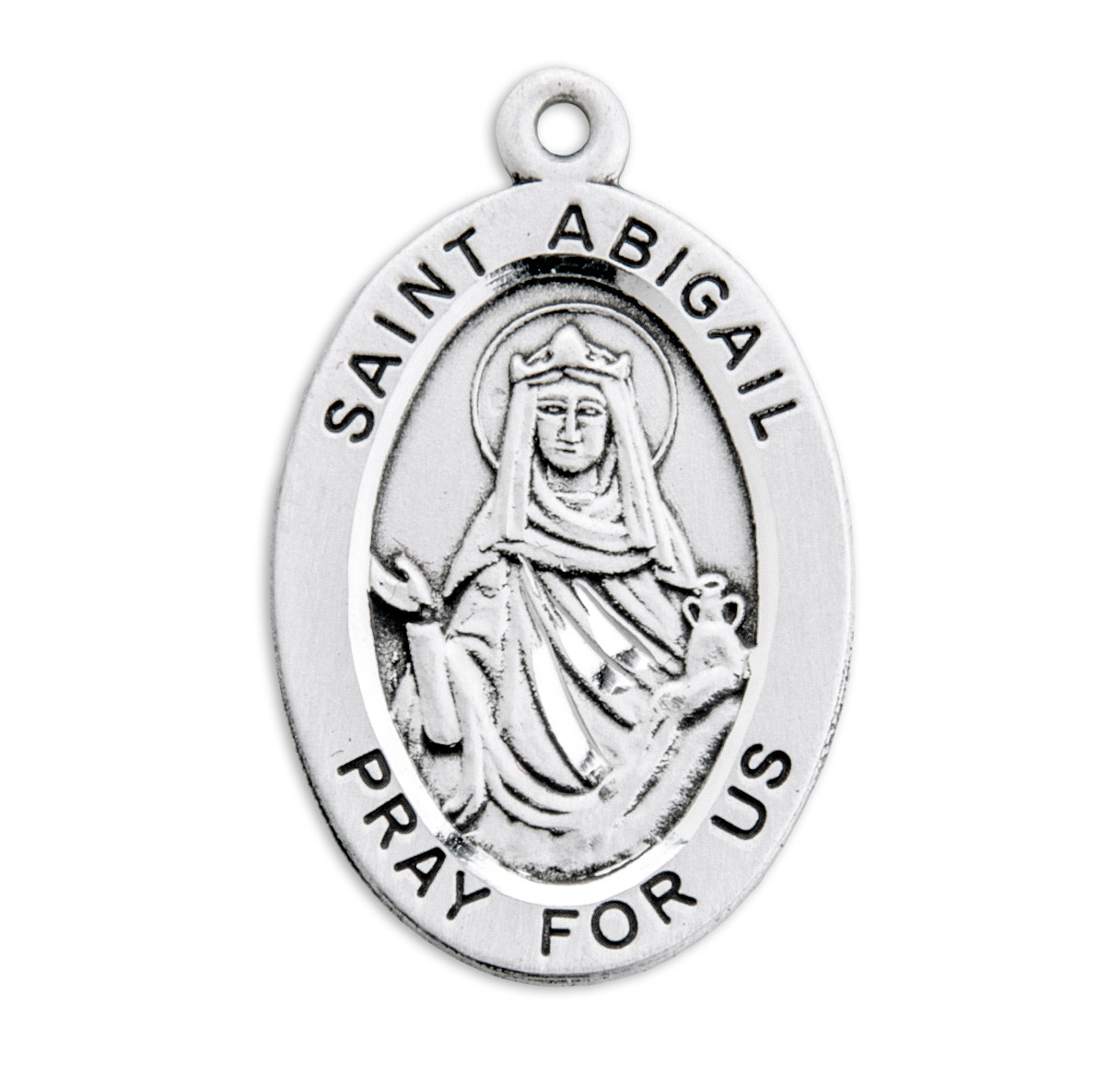 Patron Saint Abigail Oval Sterling Silver Medal - Catholic Online ...