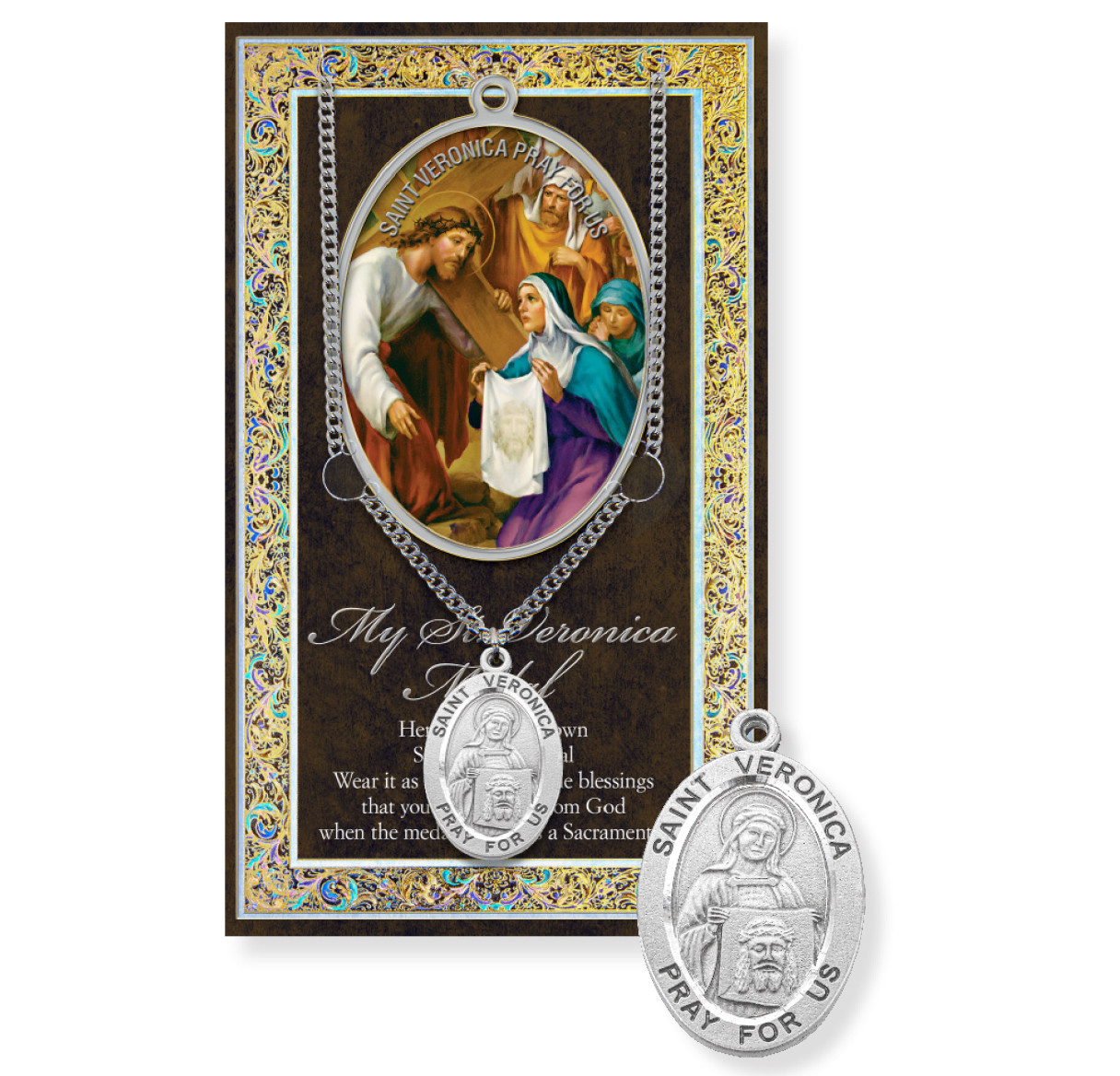 Saint Veronica Biography Pamphlet and Patron Saint Medal