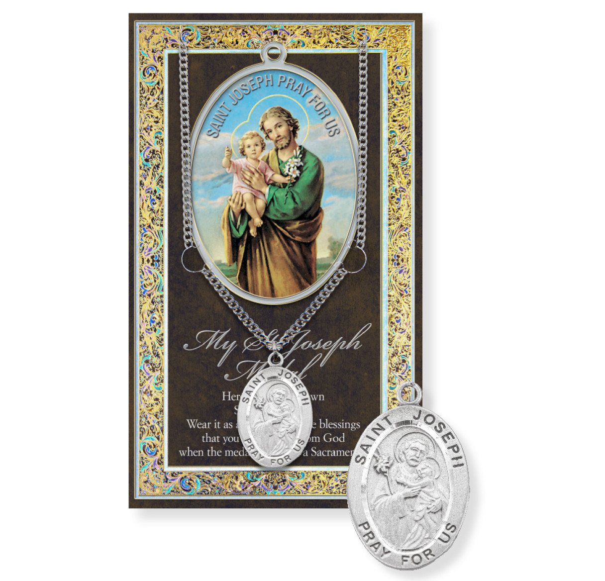 Saint Joseph Biography Pamphlet and Patron Saint Medal