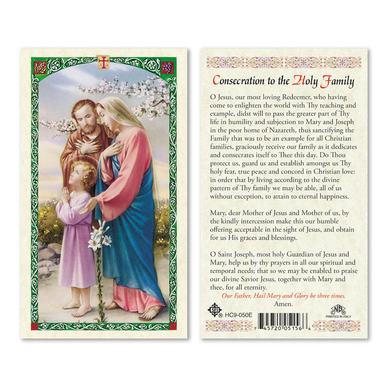 Holy Family Laminated Prayer Cards (Pack of 25) - Catholic Online Shopping