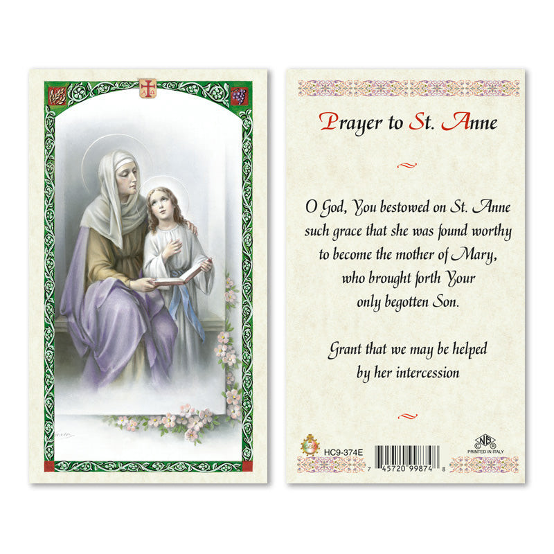 A Prayer To St. Anne Laminated Prayer Cards (Pack of 25) - Catholic ...
