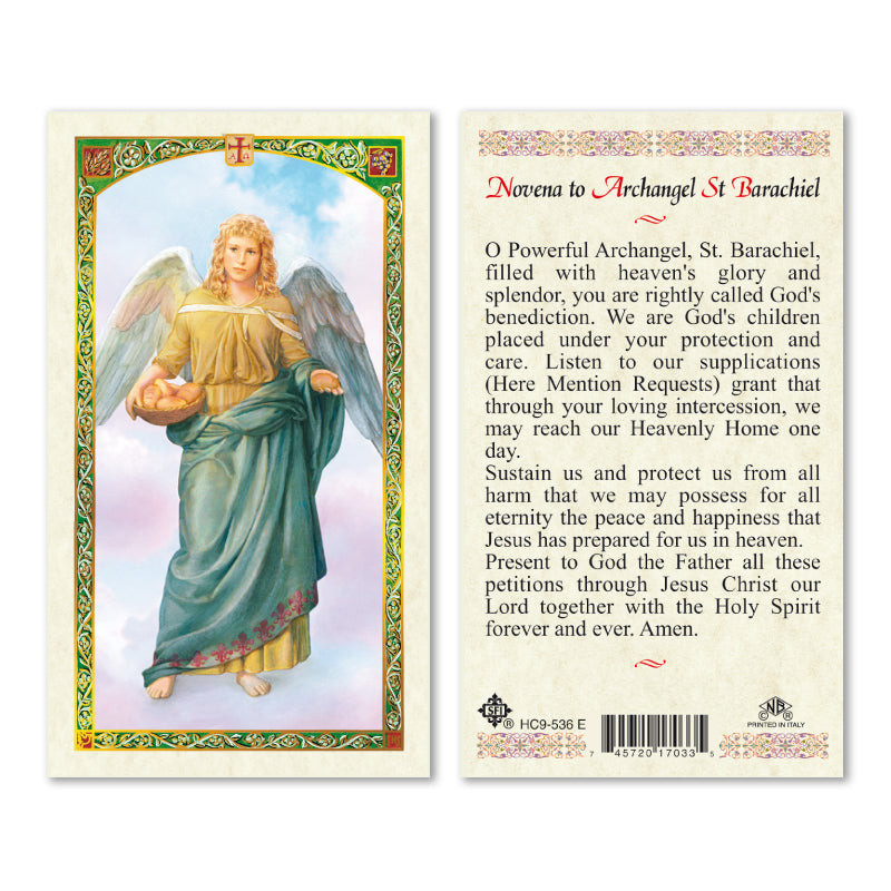 Novena Archangel Barachiel Laminated Prayer Cards (Pack of 25 ...