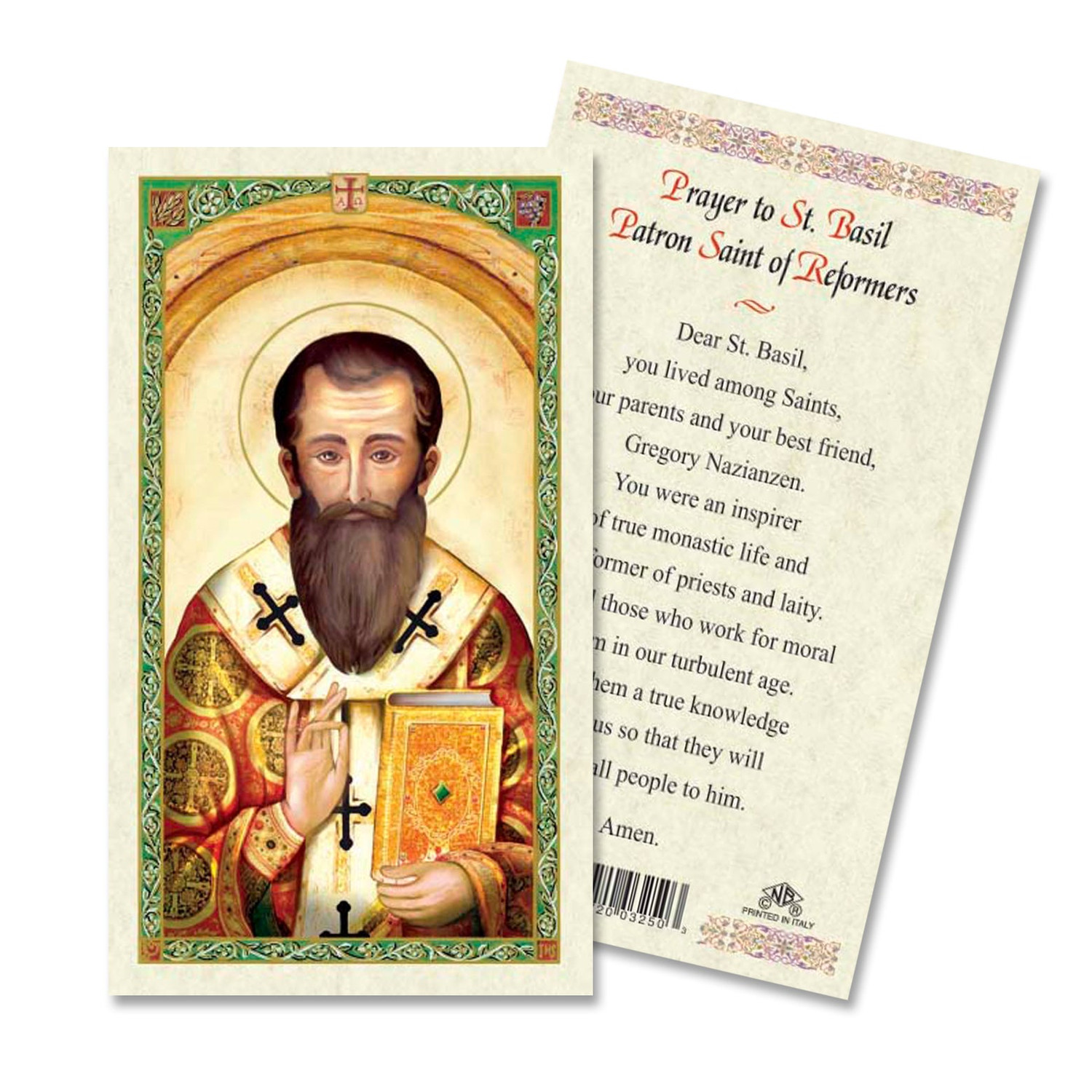 St. Basil Laminated Prayer Cards (Pack of 25) - Catholic Online Shopping