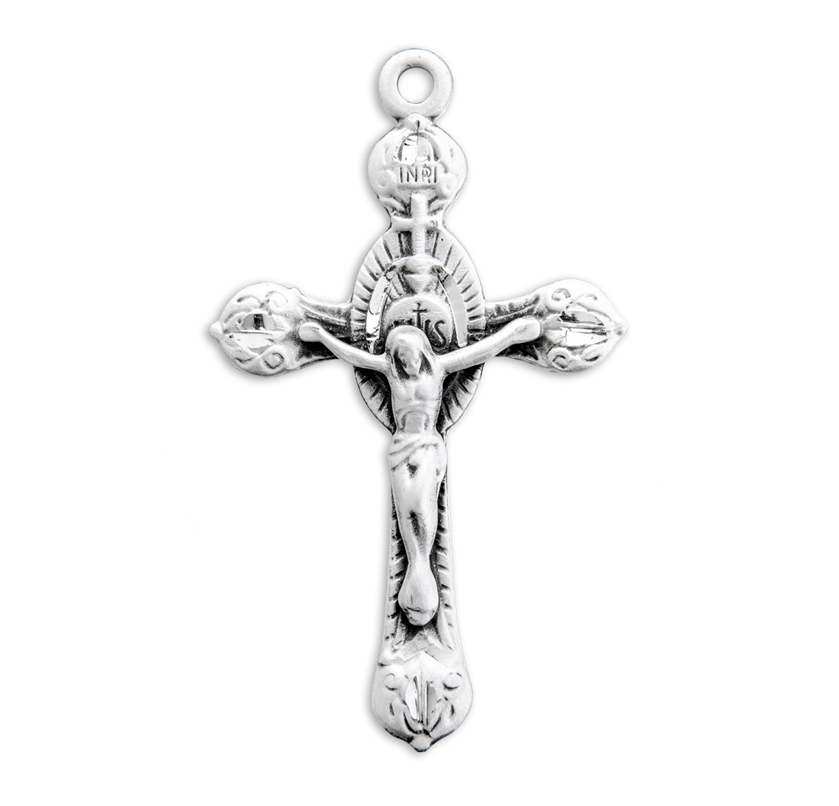 Monstrance Style Sterling Silver Crucifix - Catholic Online Shopping