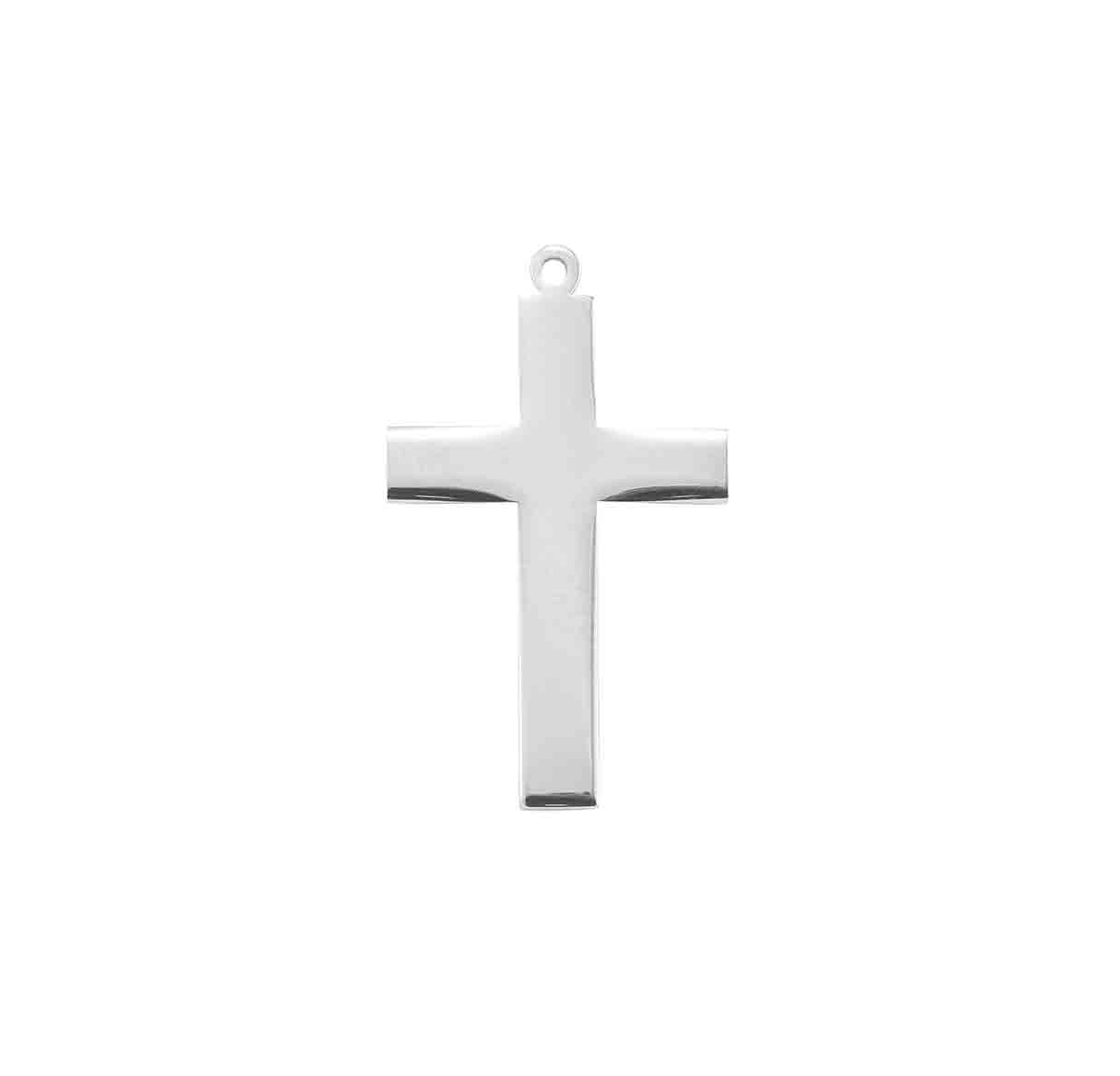 Sterling Silver High Polished Plain Cross - Catholic Online Shopping