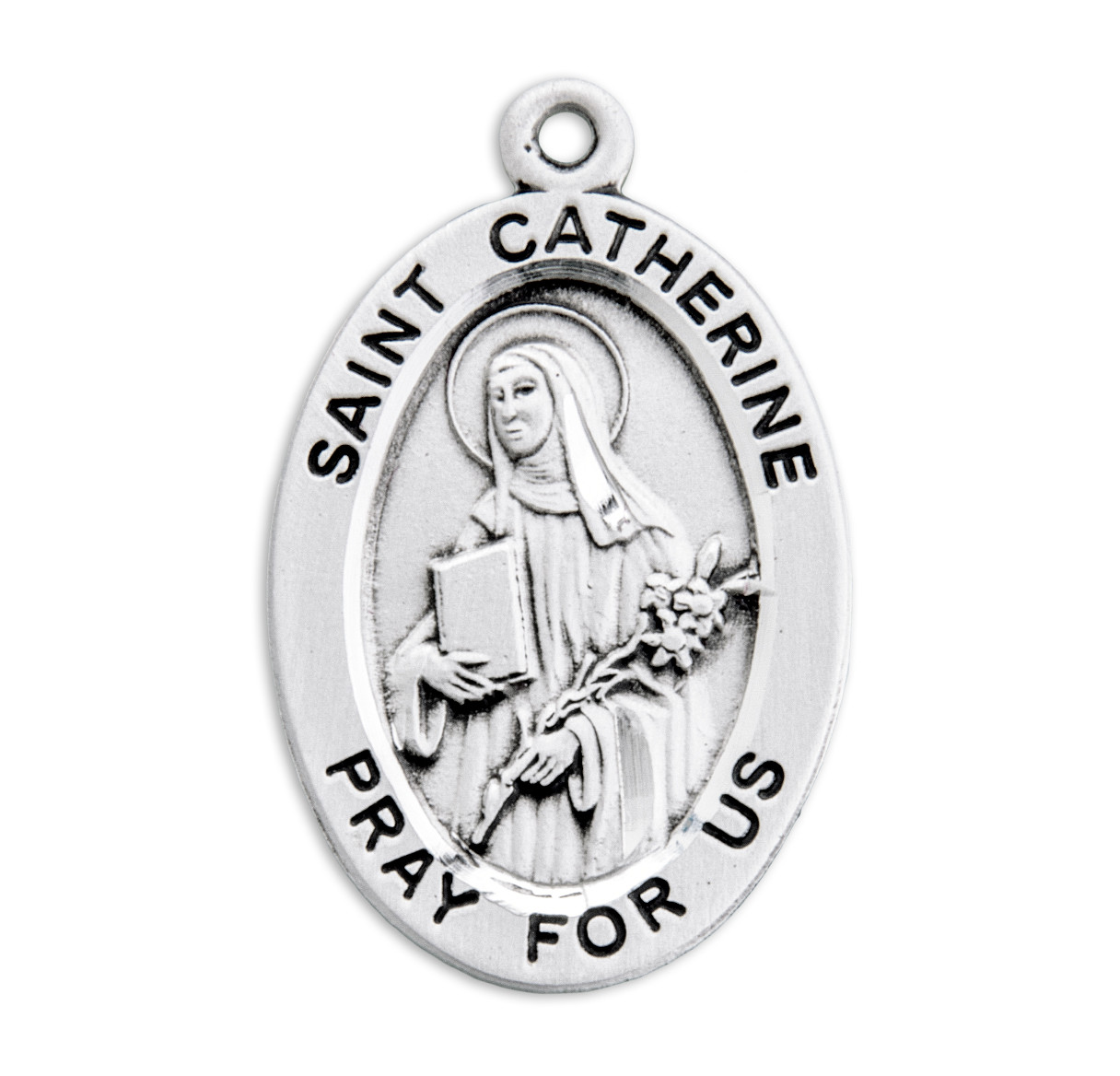 Patron Saint Catherine of Siena Oval Sterling Silver Medal - Catholic ...