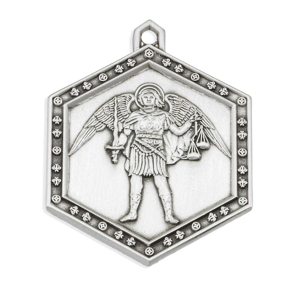 Saint Michael the Archangel Sterling Silver Hexagon Medal - Catholic ...