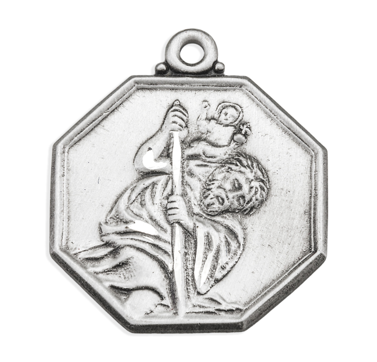 Saint Christopher Octagon Sterling Silver Medal - Catholic Online Shopping