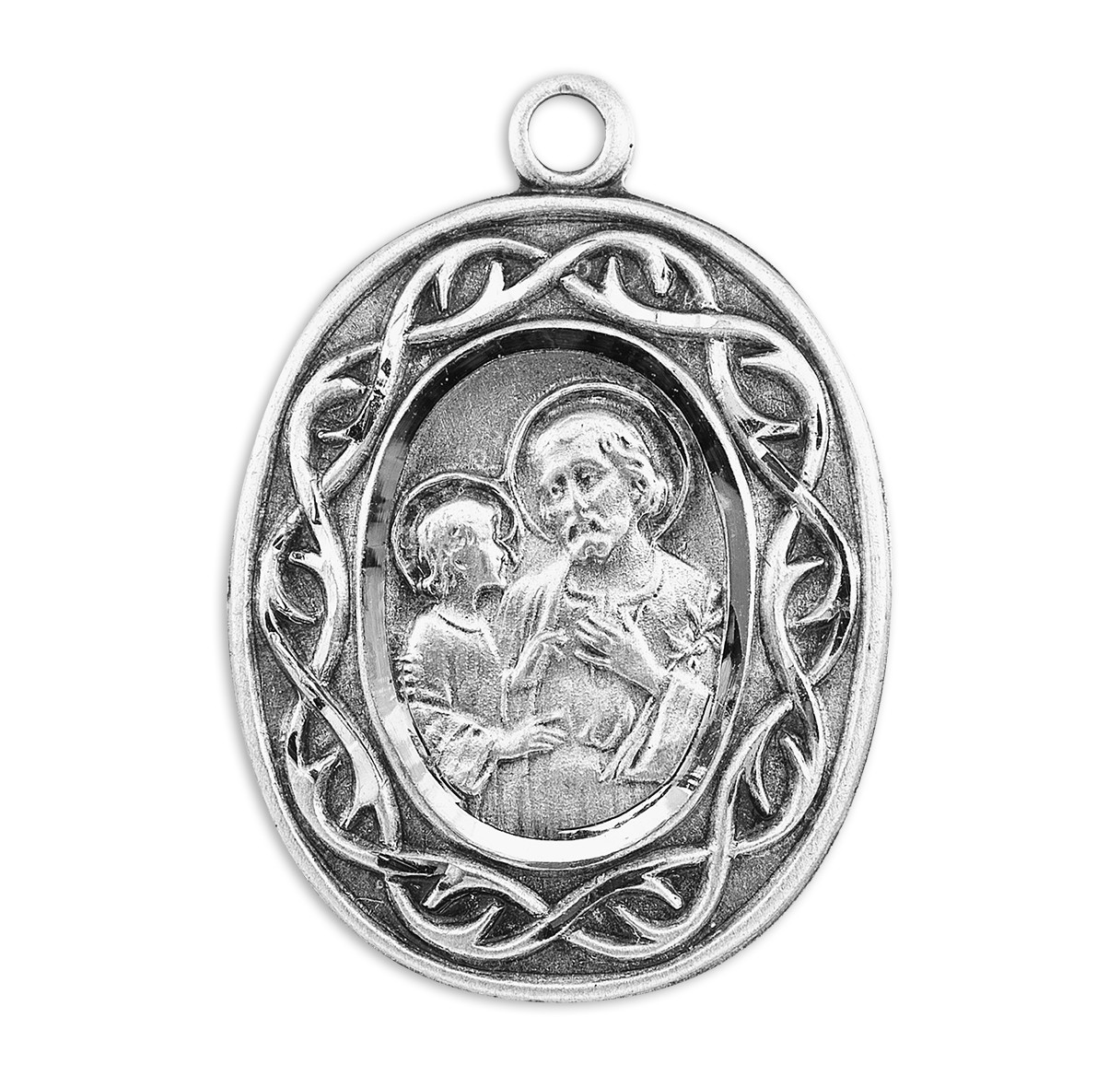 Saint Joseph "Crown of Thorns" Oval Medal - Catholic Online Shopping