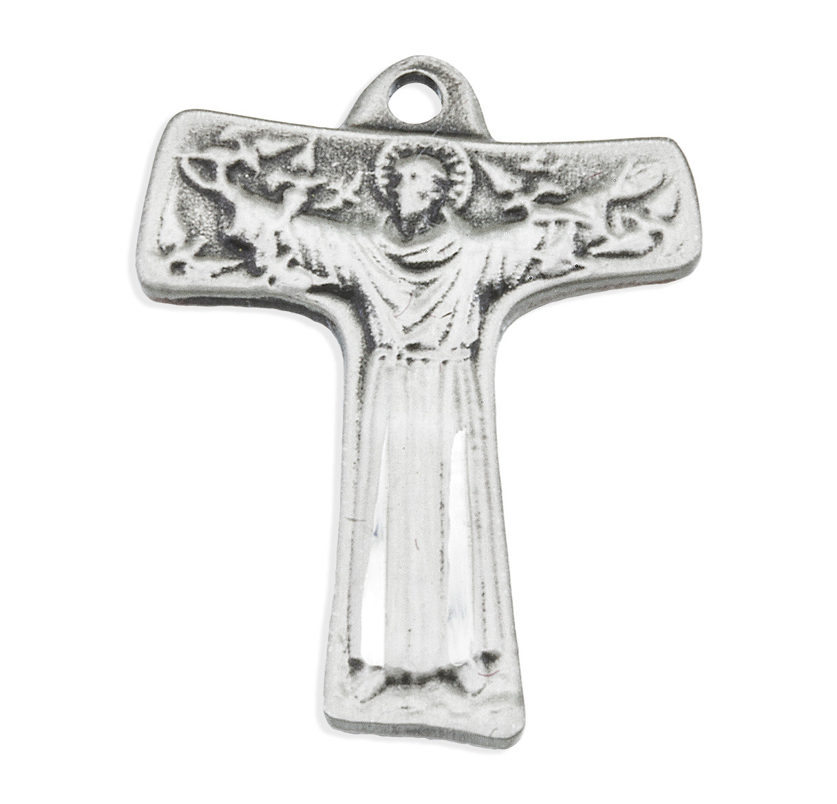 Saint Francis of Assisi "Tau" Sterling Silver Cross Medal - Catholic ...