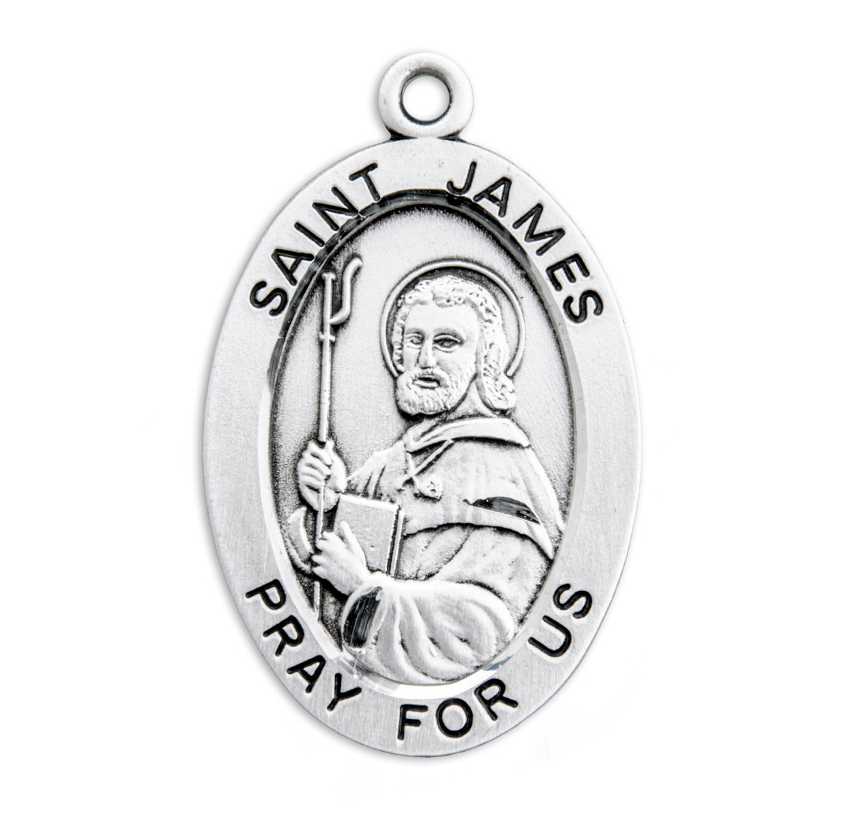 Patron Saint James the Greater Oval Sterling Silver Medal - Catholic ...