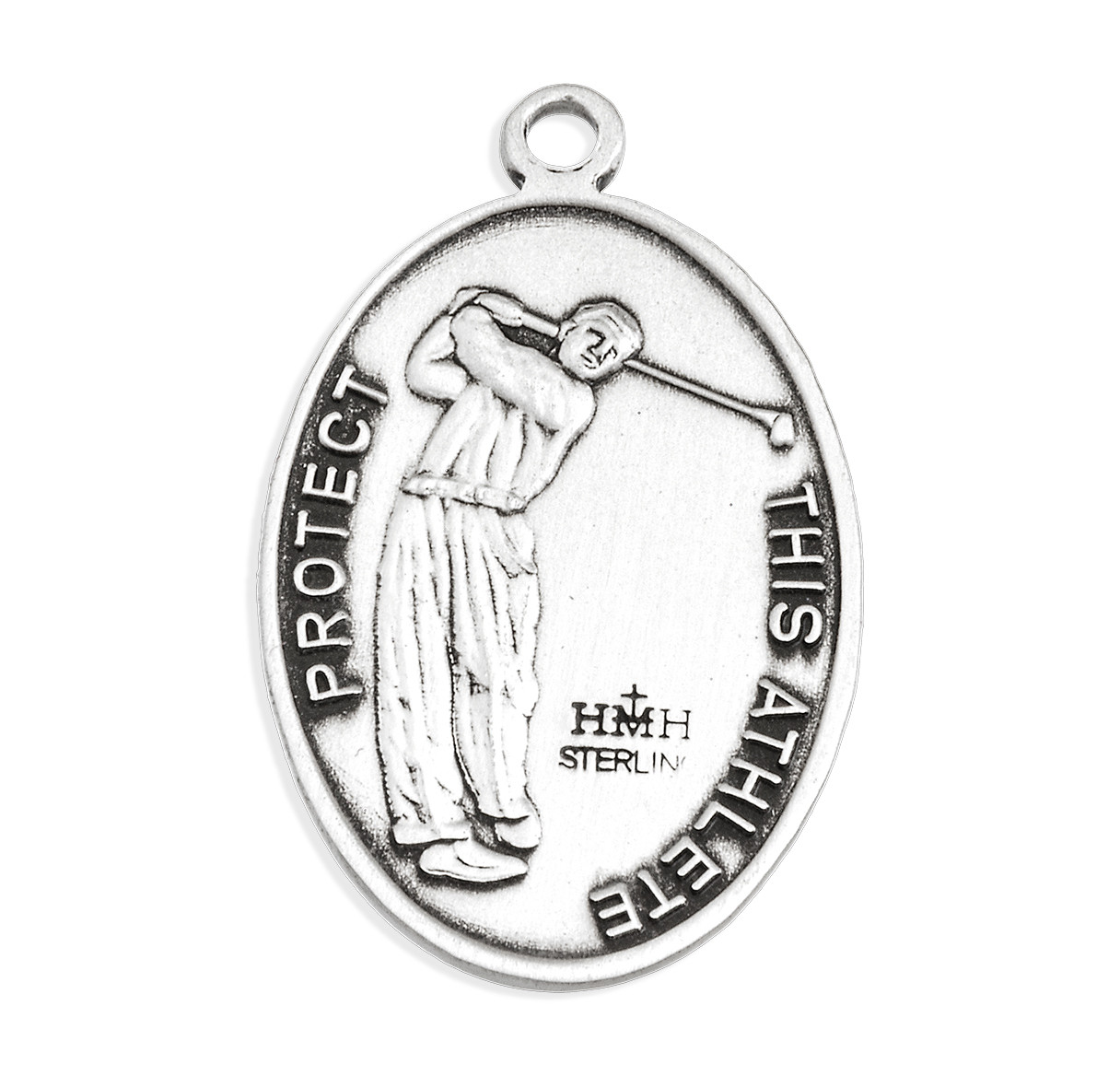 Lord Jesus Christ Oval Sterling Silver Golf Male Athlete Medal ...