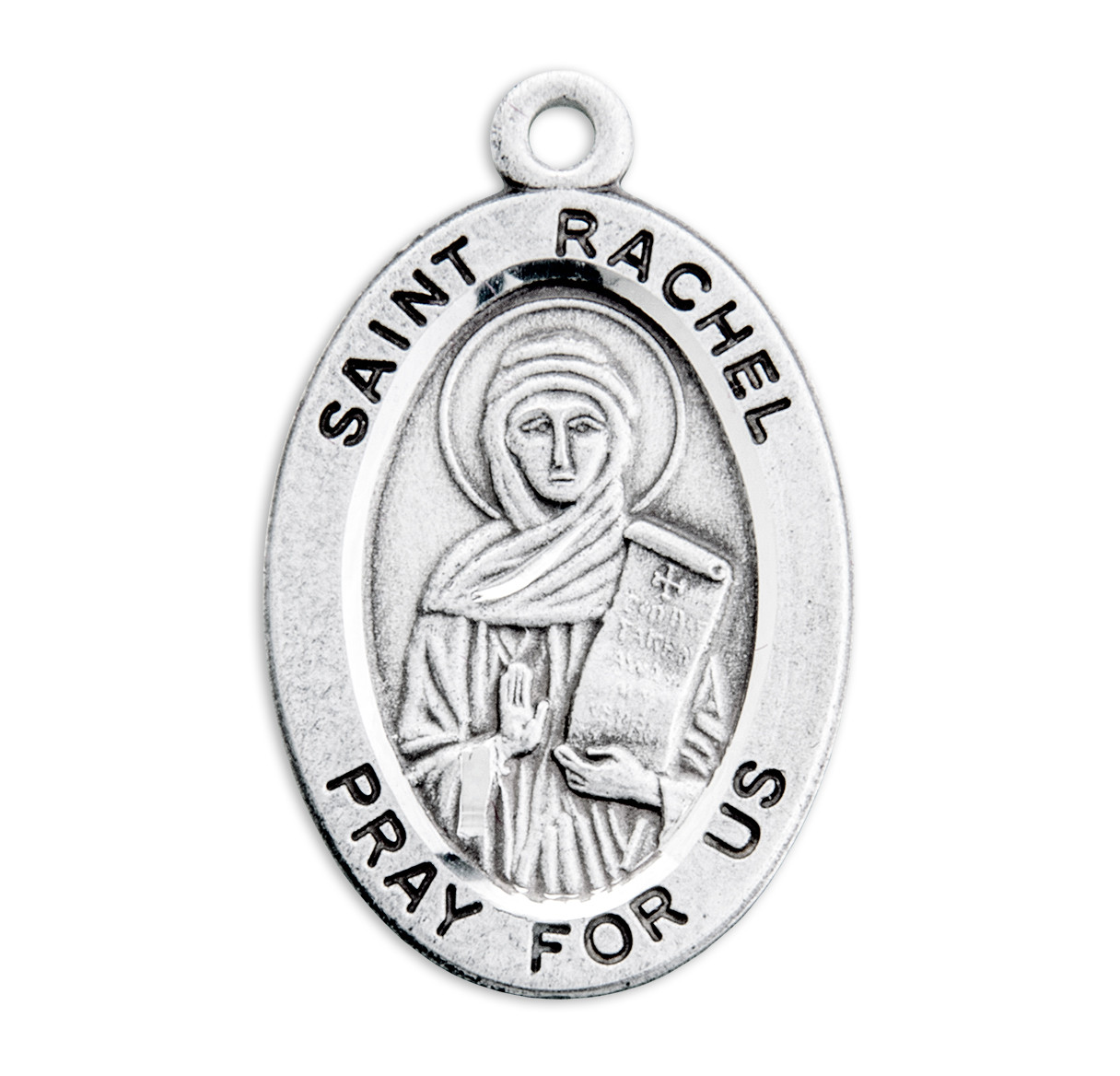 Patron Saint Rachel Oval Sterling Silver Medal - Catholic Online Shopping