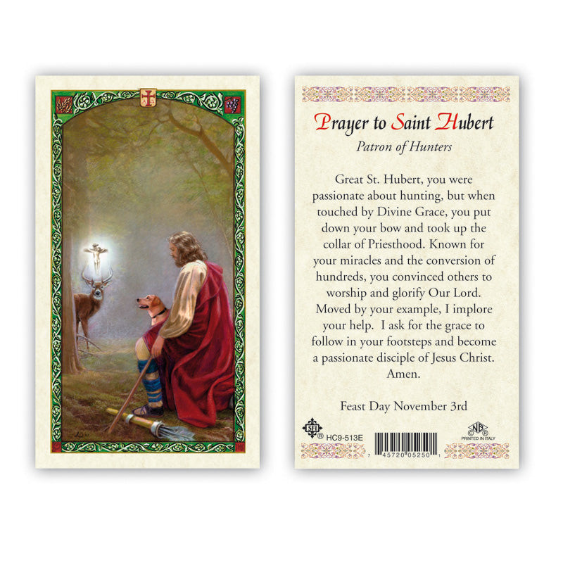 St. Hubert - Prayer Laminated Prayer Cards (Pack of 25) - Catholic ...