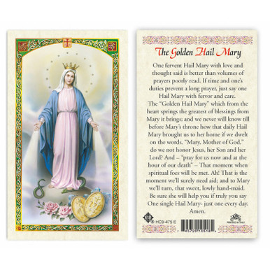 Our Lady Of Grace - The Golden Hail Mary Laminated Prayer Cards (Pack ...