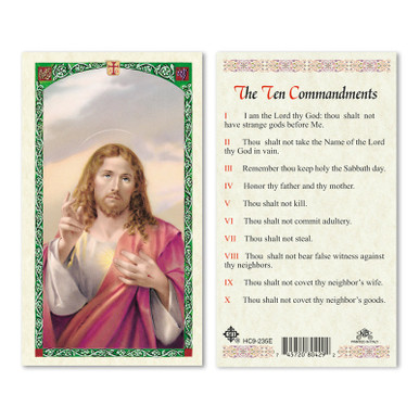 Ten Commandments Laminated Prayer Cards (Pack of 25) - Catholic Online ...