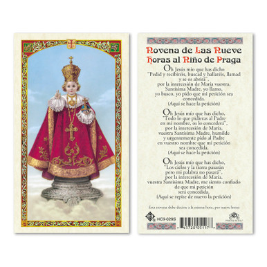 Infant Of Prague Novena Spanish Laminated Prayer Cards (Pack of 25 ...