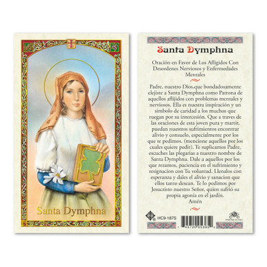 Santa Dymphna Spanish Laminated Prayer Cards (Pack of 25) - Catholic Online Shopping - World's ...