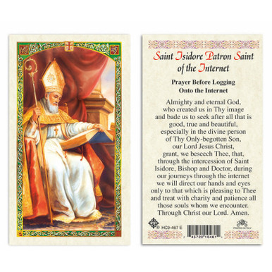 St. Isidore - Prayer Before Logging Onto The Internet Laminated Prayer ...