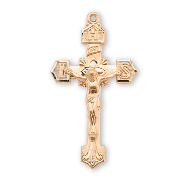 Gold Over Sterling Silver IHS Crucifix - Catholic Online Shopping ...