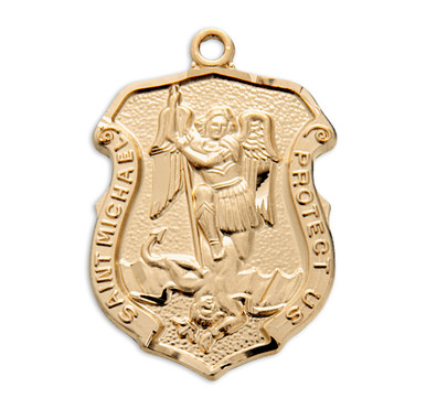 Saint Michael Gold Over Sterling Silver Badge Medal - Catholic Online ...