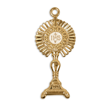 Gold Over Sterling Silver Monstrance Pendant - Catholic Online Shopping ...