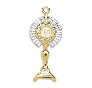 Gold Over Sterling Silver Two-Tone Monstrance Pendant - Catholic Online ...