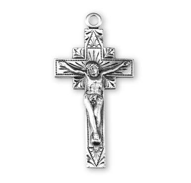 Square Sunburst Sterling Silver Crucifix - Catholic Online Shopping ...