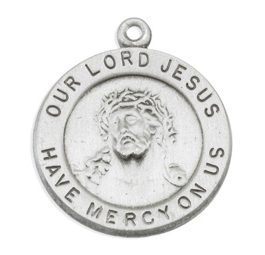 Sterling Silver Round Lord Jesus Christ Medal - Catholic Online ...