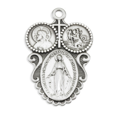 Sterling Silver 3-Way Medal - Catholic Online Shopping - World's ...