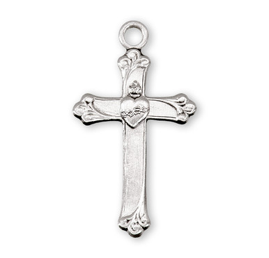 Sacred Heart Sterling Silver Cross - Catholic Online Shopping