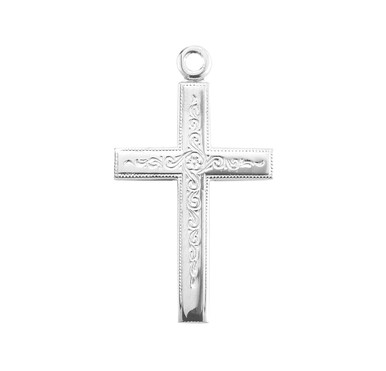 Sterling Silver Vine Pattern Cross - Catholic Online Shopping - World's ...