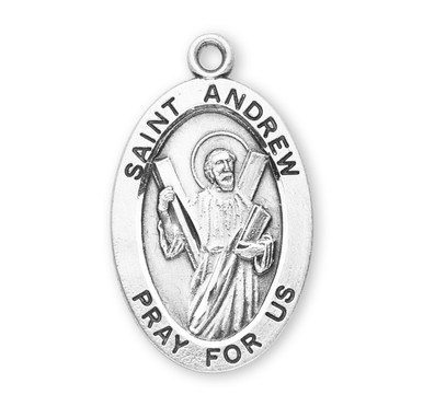 Patron Saint Andrew Oval Sterling Silver Medal - Catholic Online ...